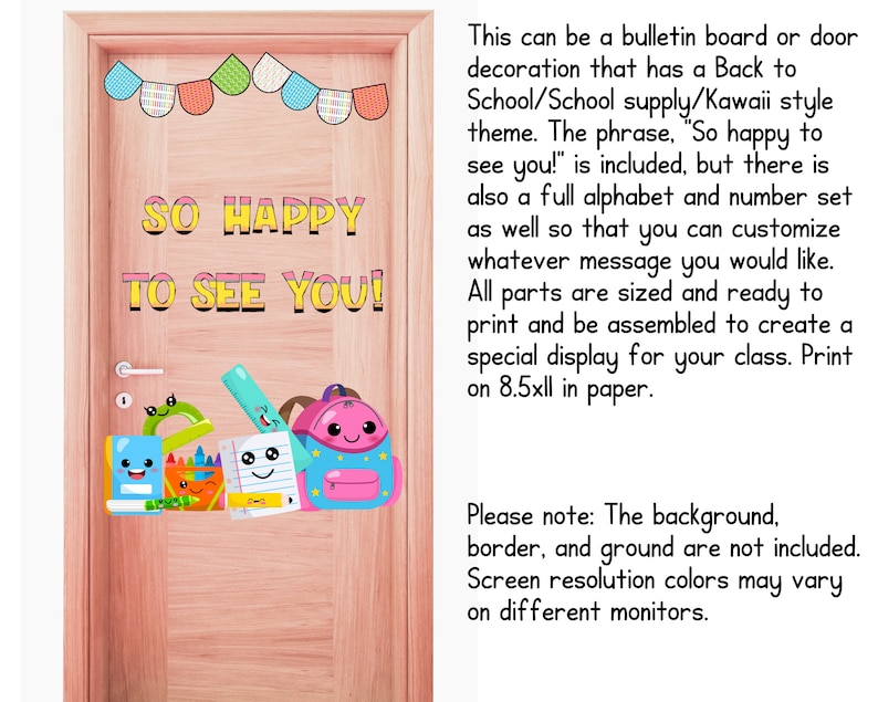 Kawaii Back to School Bulletin Board Decor Kit (digital Download) - Etsy