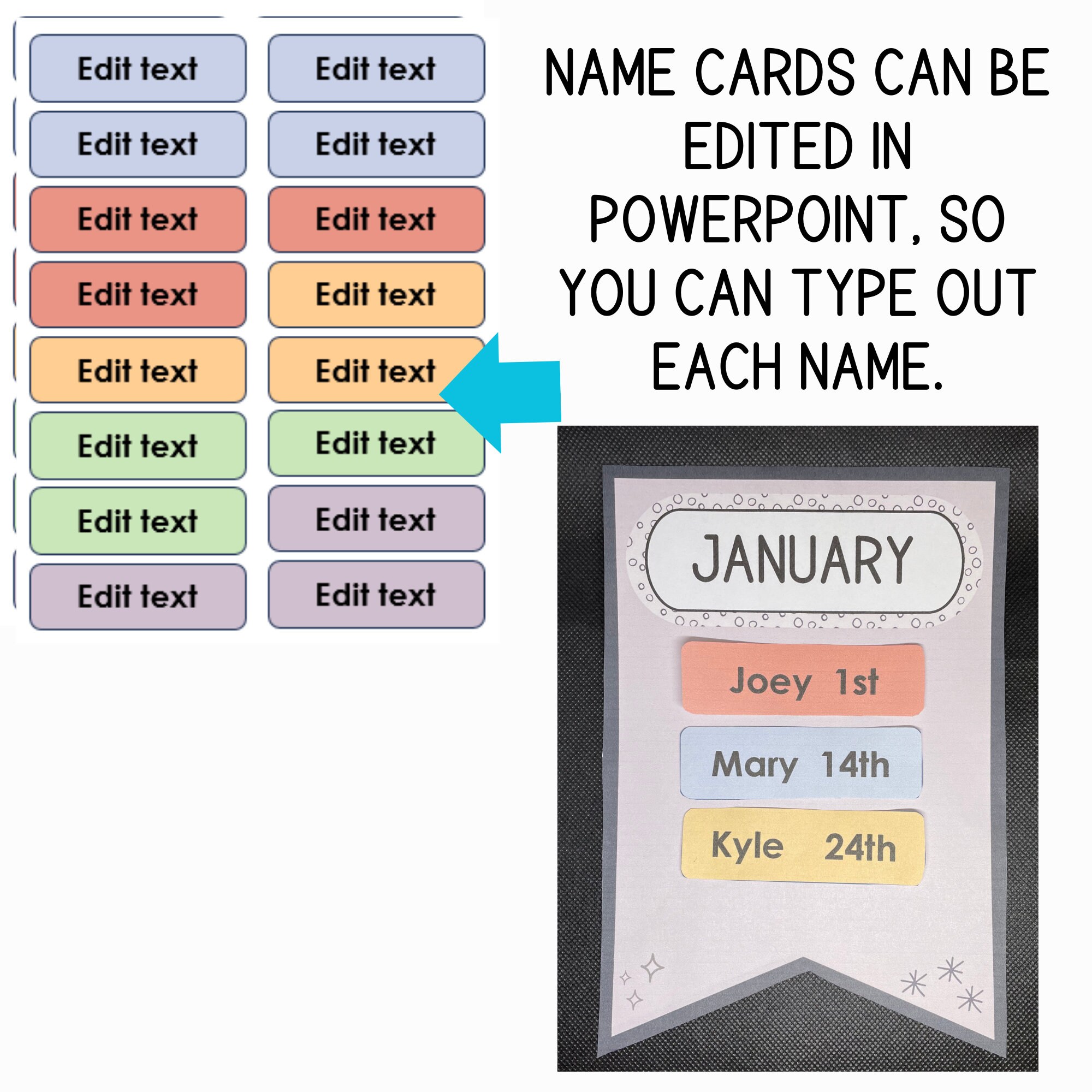 Birthday Board Display for Classroom Calm Colors Happy Doodles Printed ...