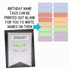 Birthday Board Display for Classroom- Calm Colors Happy Doodles ...