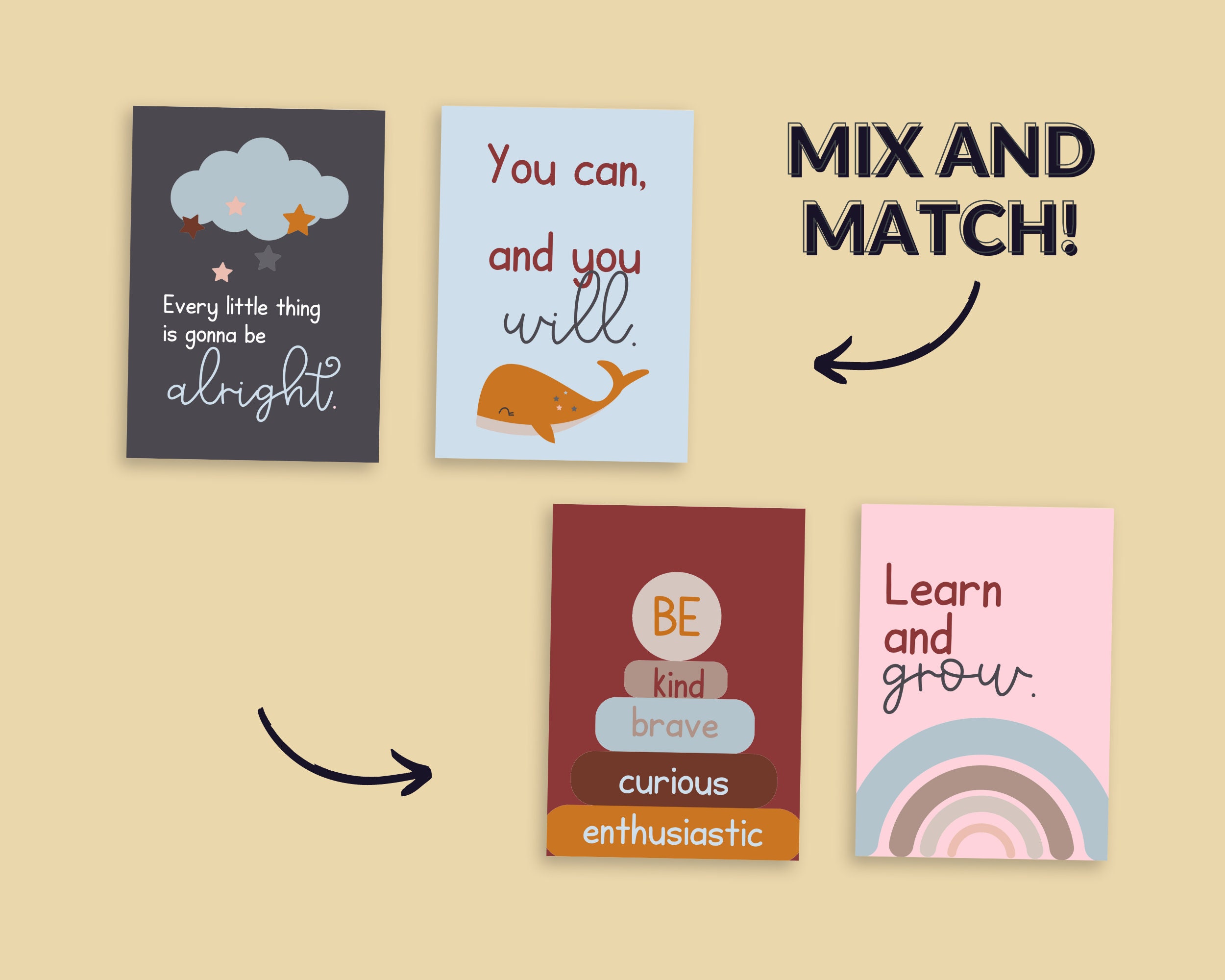 25 Affirmation Printables for Kids Boho Celestial Sea Animals - Etsy