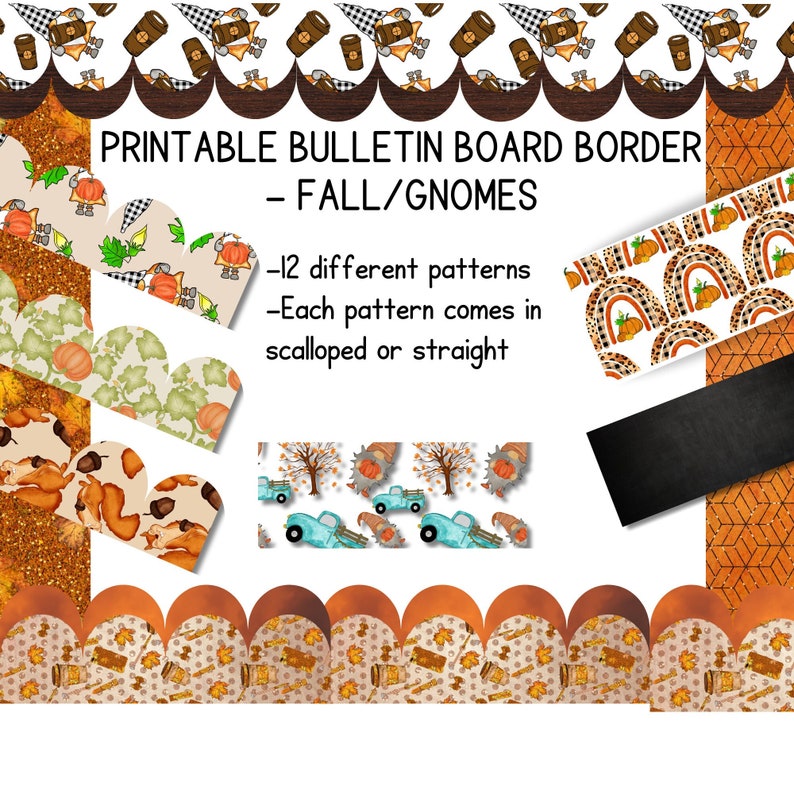Printable Fall Bulletin Board Borders for Primary Classroom - Autumn ...
