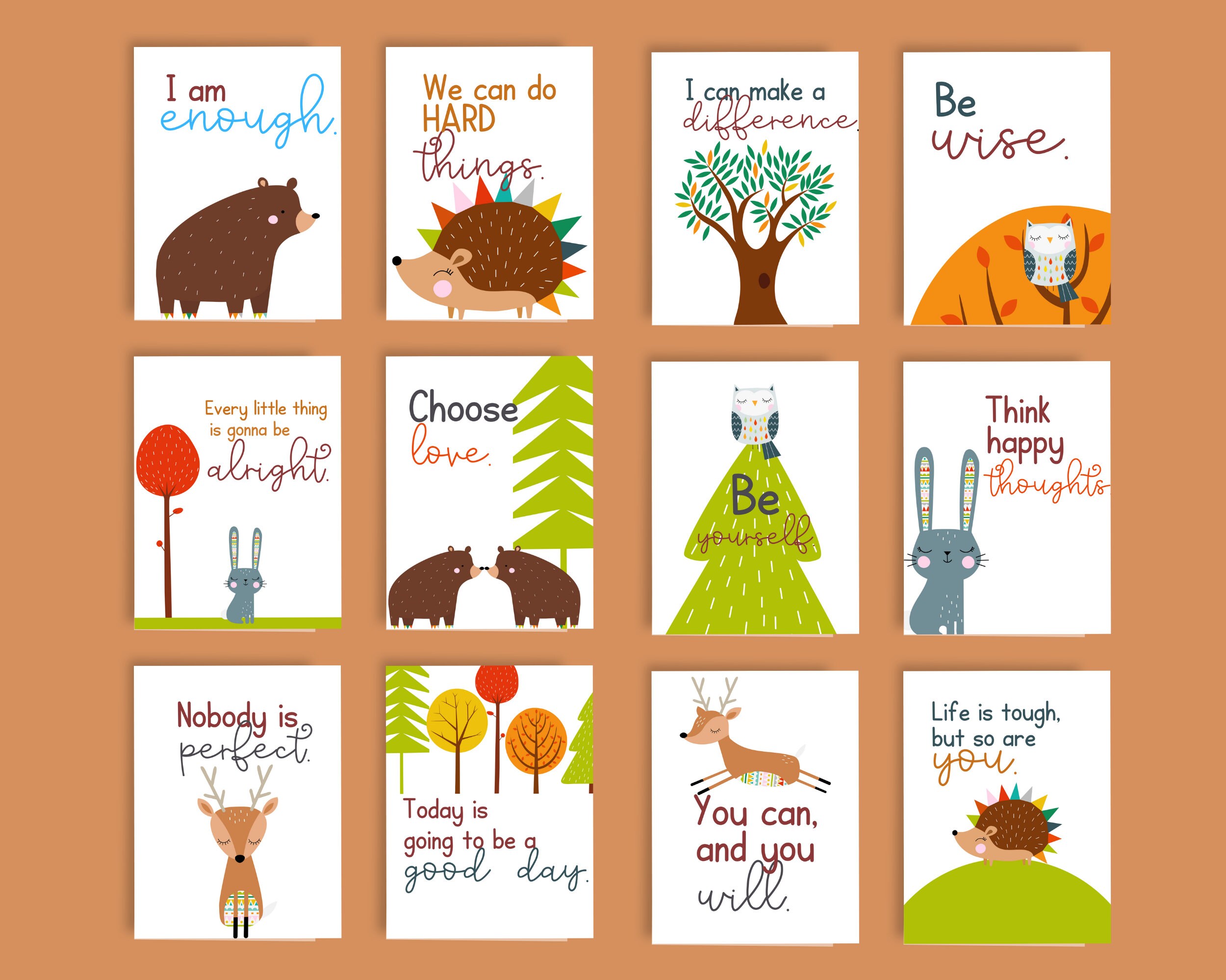 25 Affirmation Printables for Kids Woodland Animal Theme - Etsy