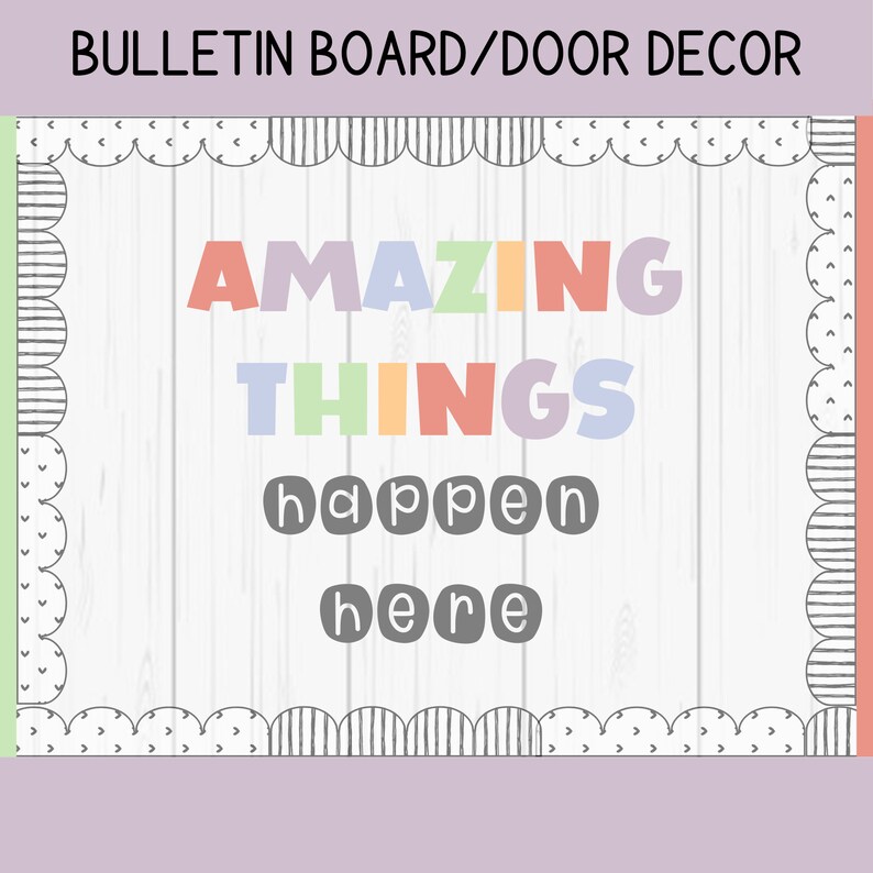 Classroom Decor Basics Happy Doodles Calm Colors Bulletin Board ...