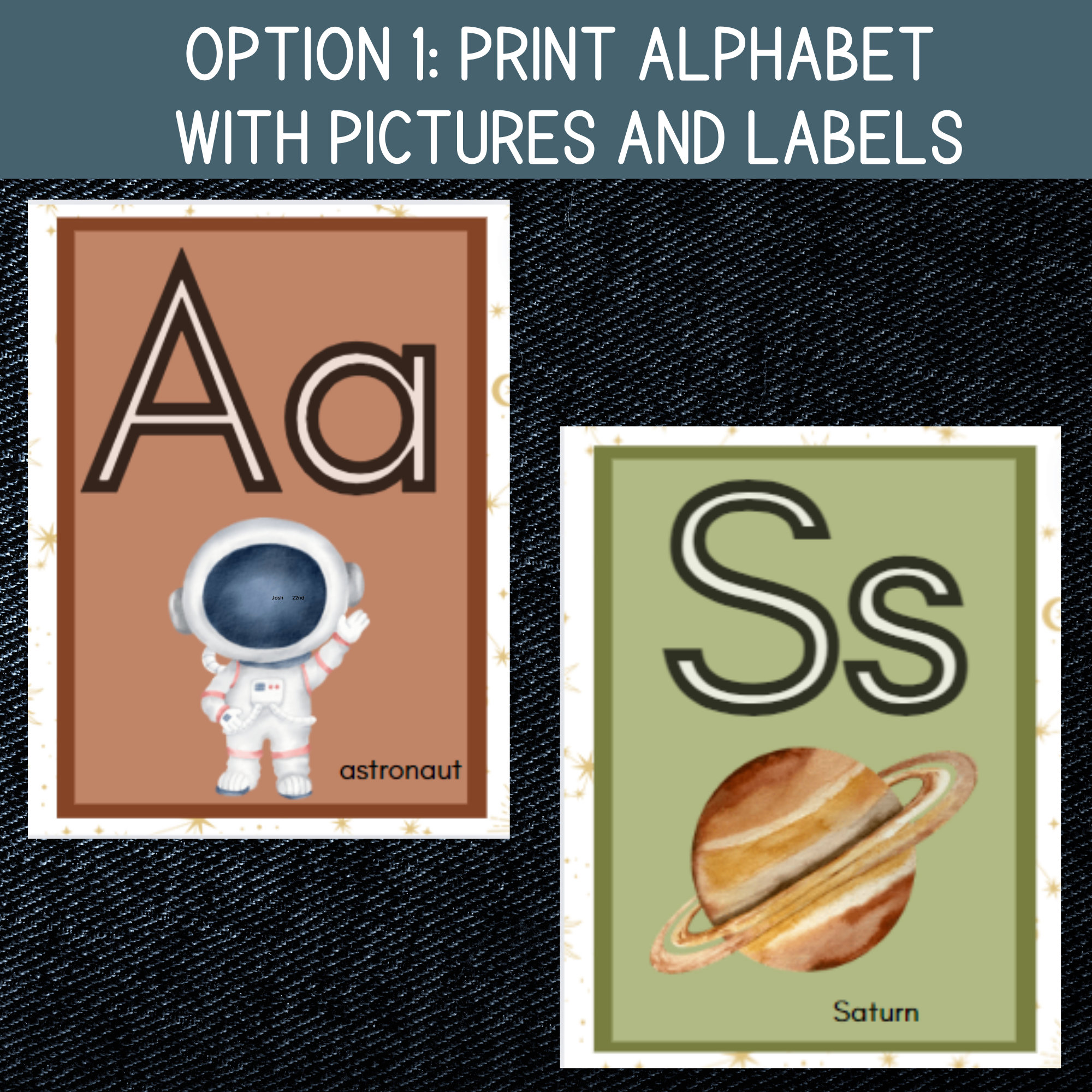 Space Theme Alphabet Display Set: Boho Classroom Decor (print or ...
