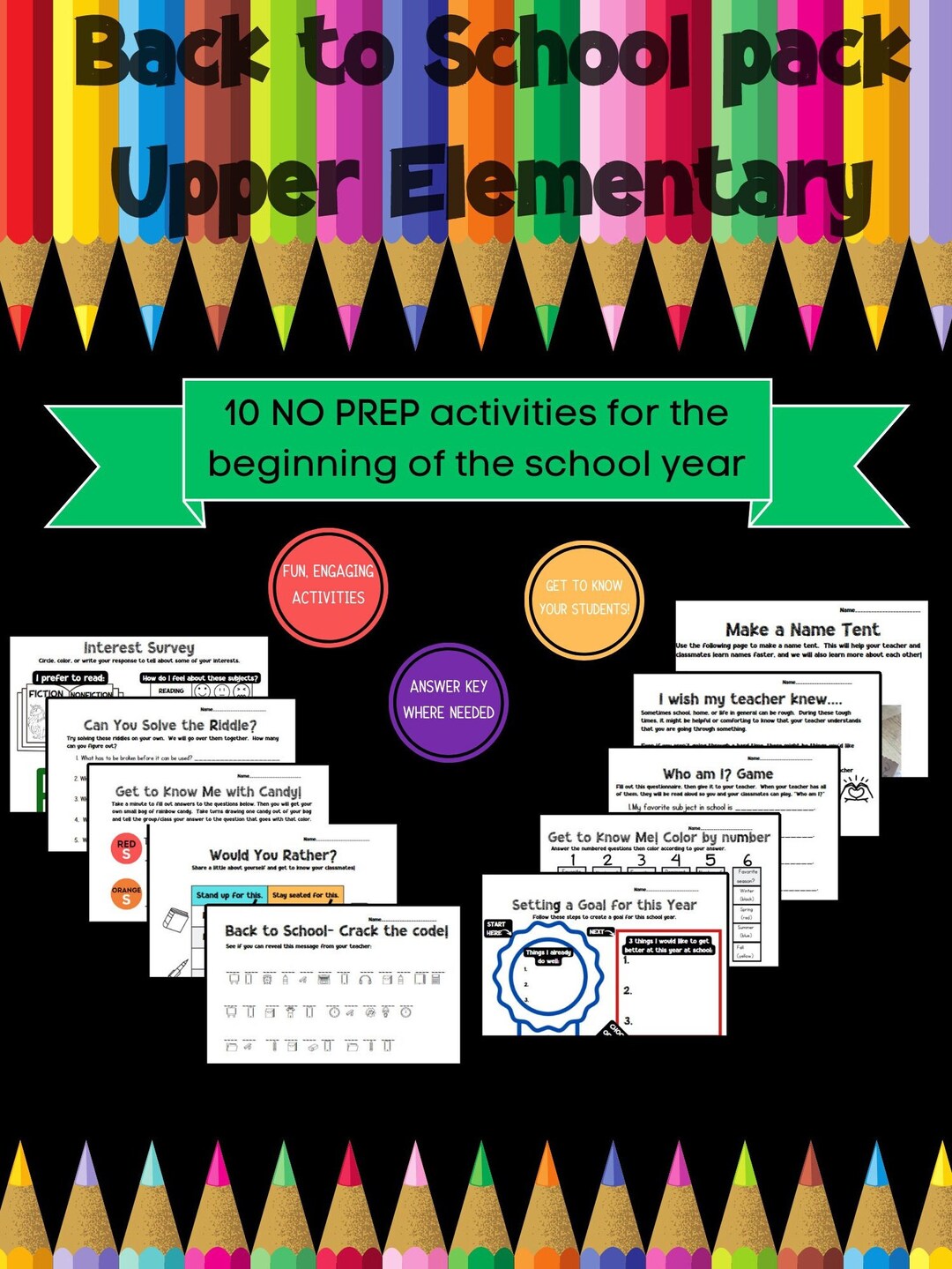 Back to School Pack for Upper Elementary - Etsy