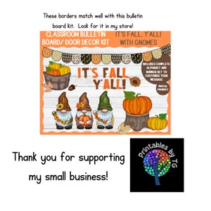 Printable Fall Bulletin Board Borders for Primary Classroom - Autumn ...