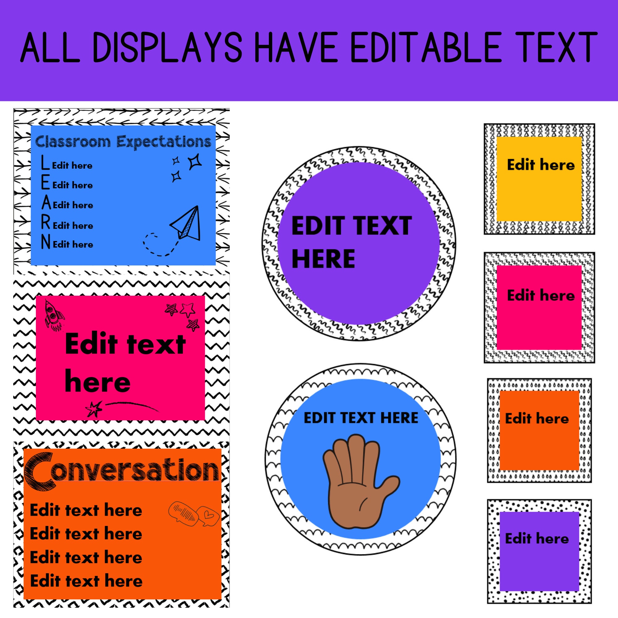 Classroom Management Decor Display Sets for Elementary Classroom Happy ...