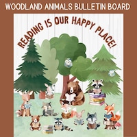 Woodland Animal Bulletin Board | Bulletin Board Decor Preschool ...