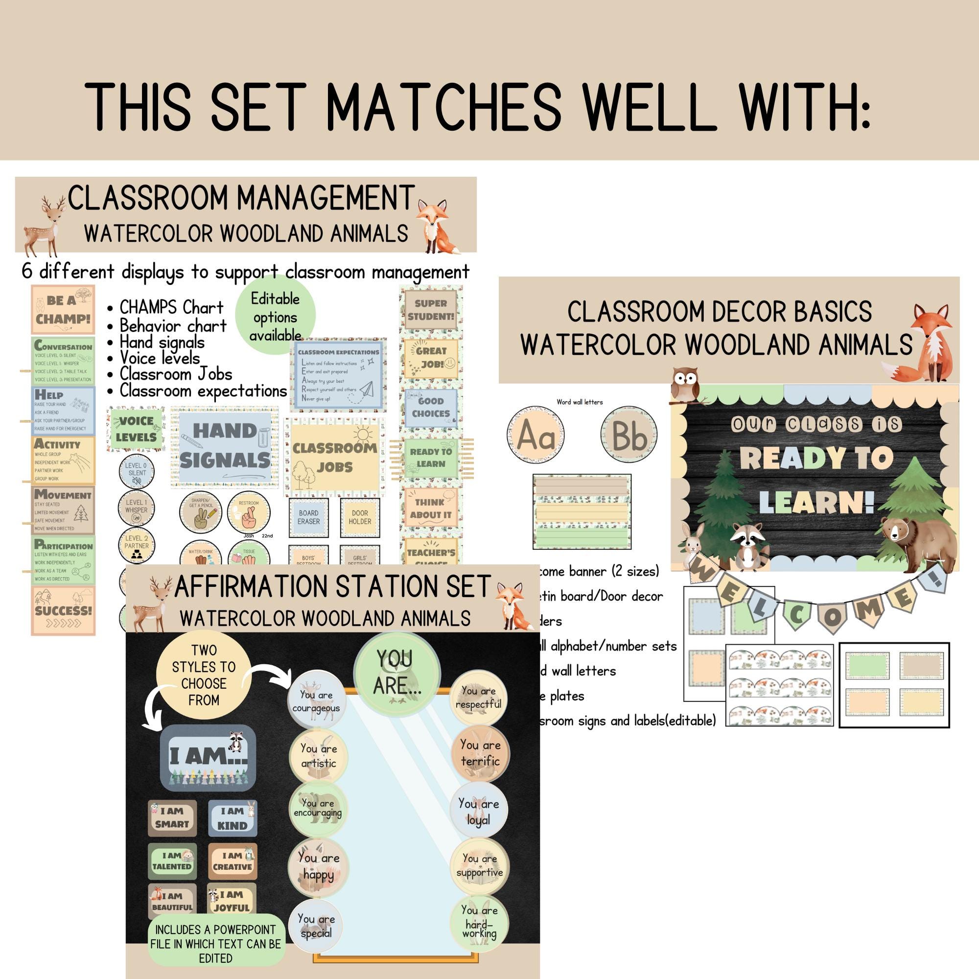 Woodland Animals Classroom Posters: Colors, Shapes, Numbers (PDF ...