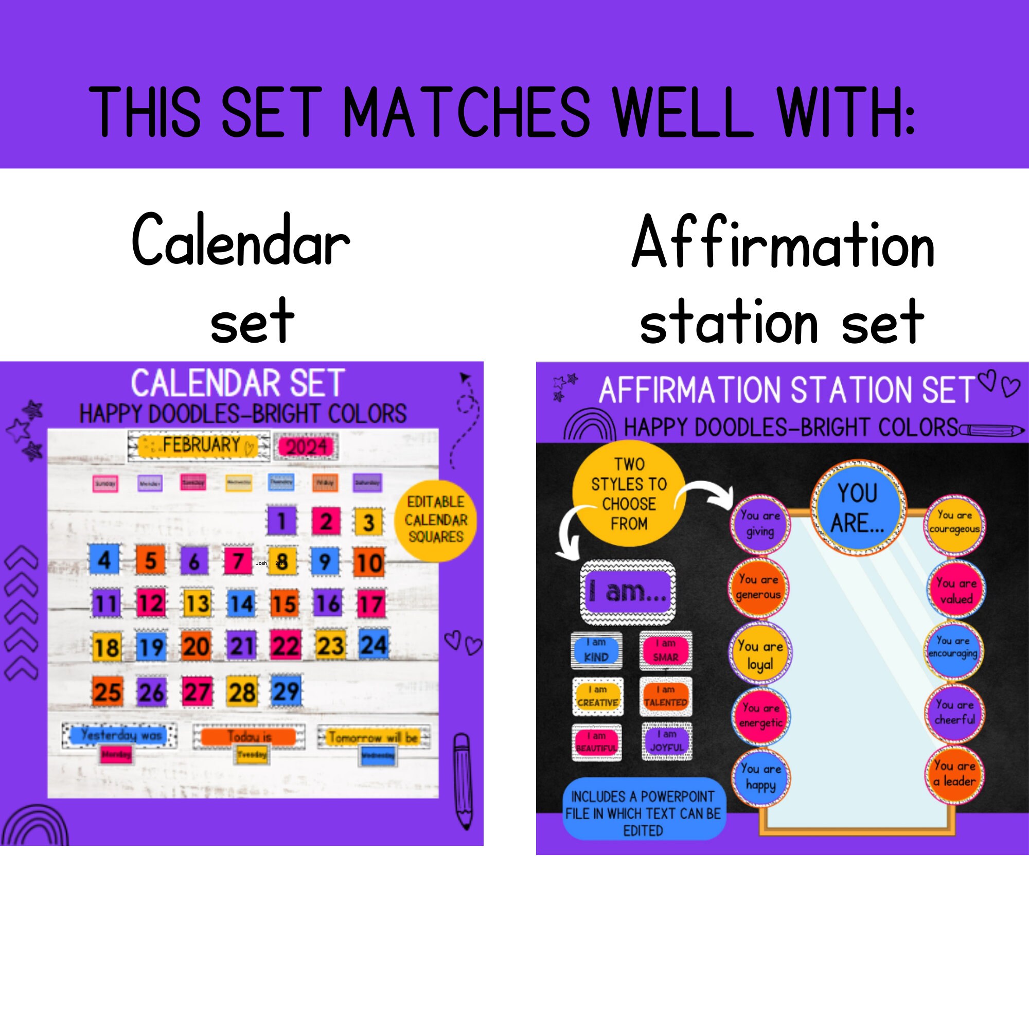 Classroom Management Decor Display Sets for Elementary Classroom Happy ...