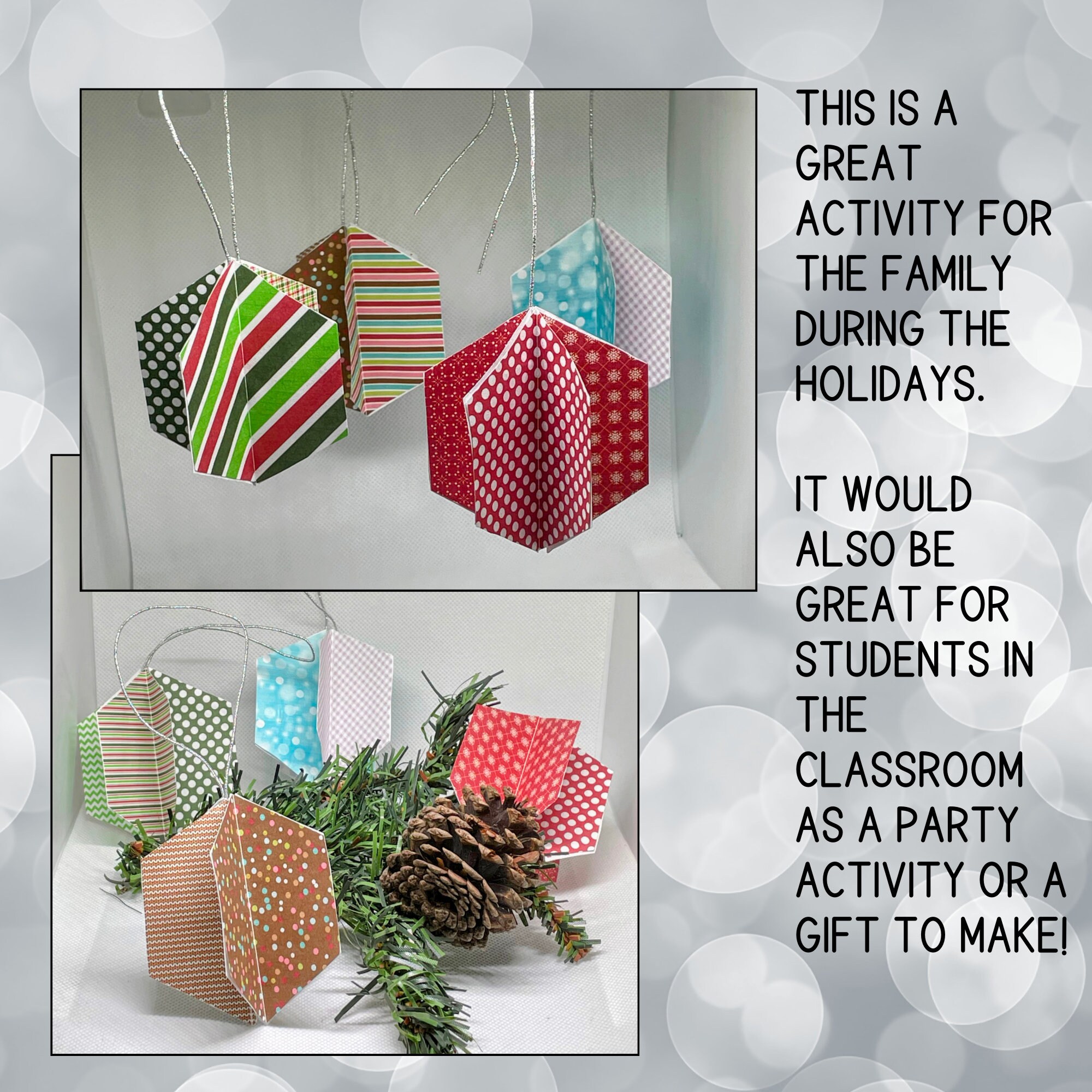 Printable Paper Christmas Ornament- DIY Christmas Ornament for Family ...