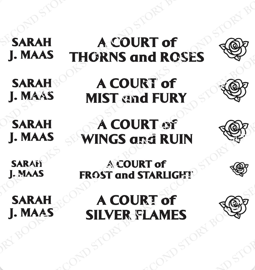 ACOTAR Full Series Cover Image Designs, Downloadable .png Cover Designs ...