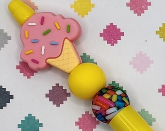 Ice Cream Pen Ice Cream Beaded Pen Silicone Beaded Pen Summer Pen Pen ...