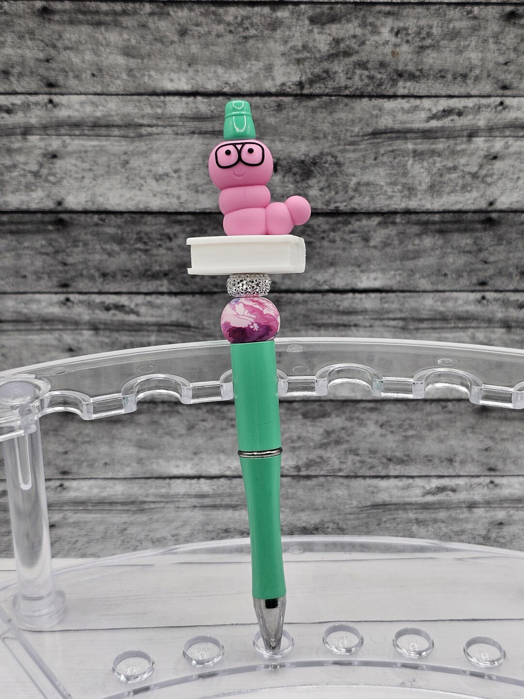 Cute Pink Bookworm and Book Ballpoint Pen With Refillable Ink!! - Etsy
