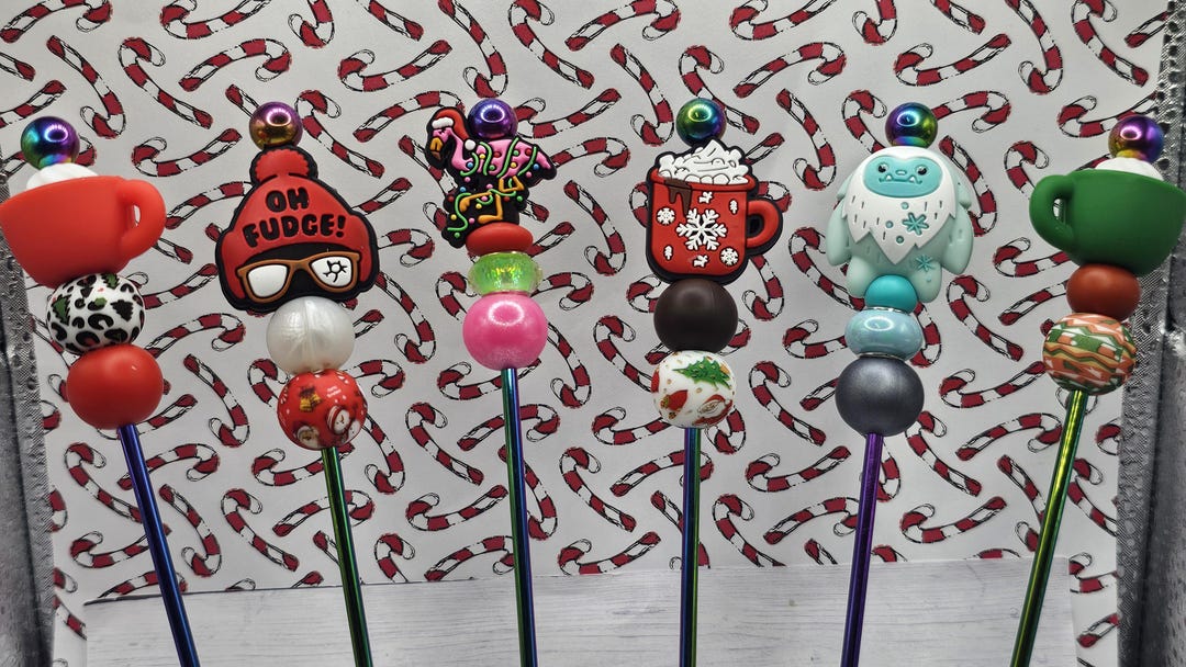 Various Fun Stainless Steel Drink Stirrer With Silicone Beads - Etsy