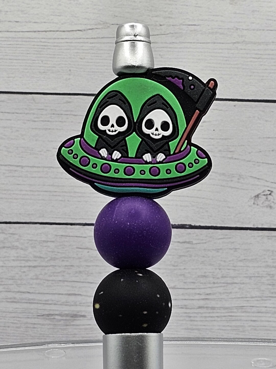 Alien Grim Reaper Beaded Ballpoint Pen With Refillable Ink - Etsy