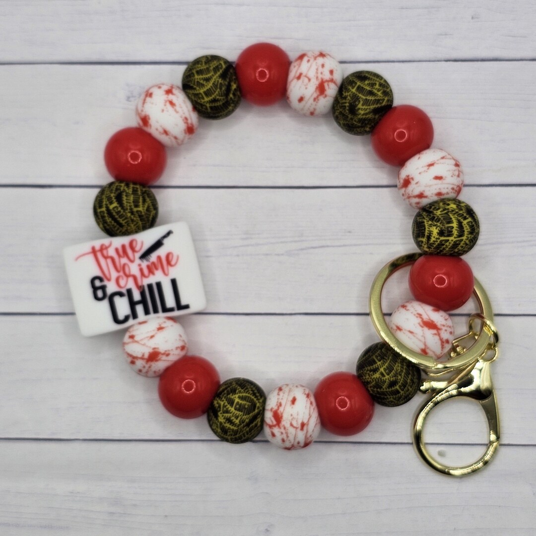 True Crime and Chill Wristlet/keychain - Etsy