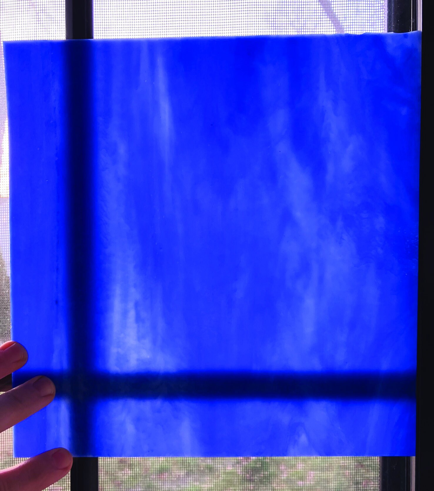 Kokomo Blue White Opalescent Wispy Art Glass Smooth - Etsy