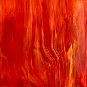 Deep Red Yellow Semi-opal. Streaky Art Glass - Etsy