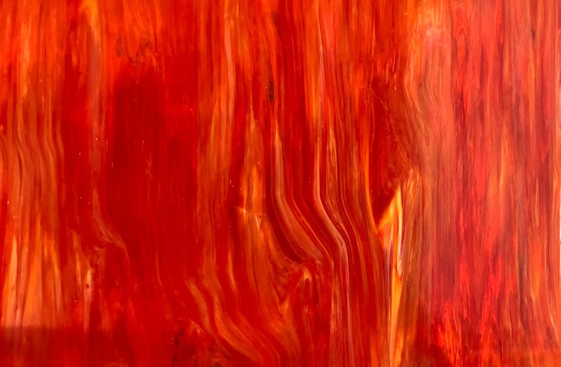 Deep Red Yellow Semi-opal. Streaky Art Glass - Etsy