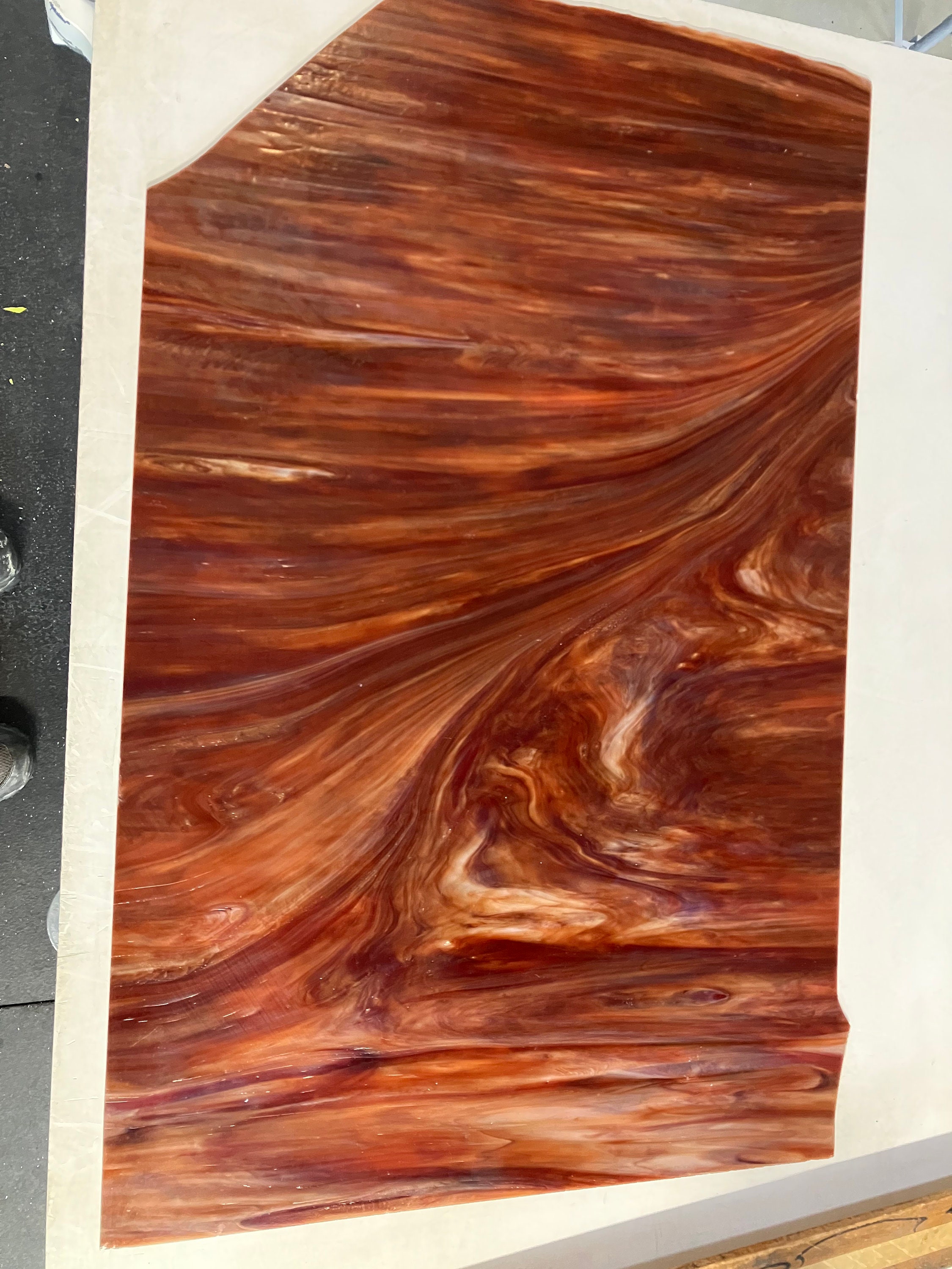 Amber Red Orange Opal. Streaky Art Glass - Etsy