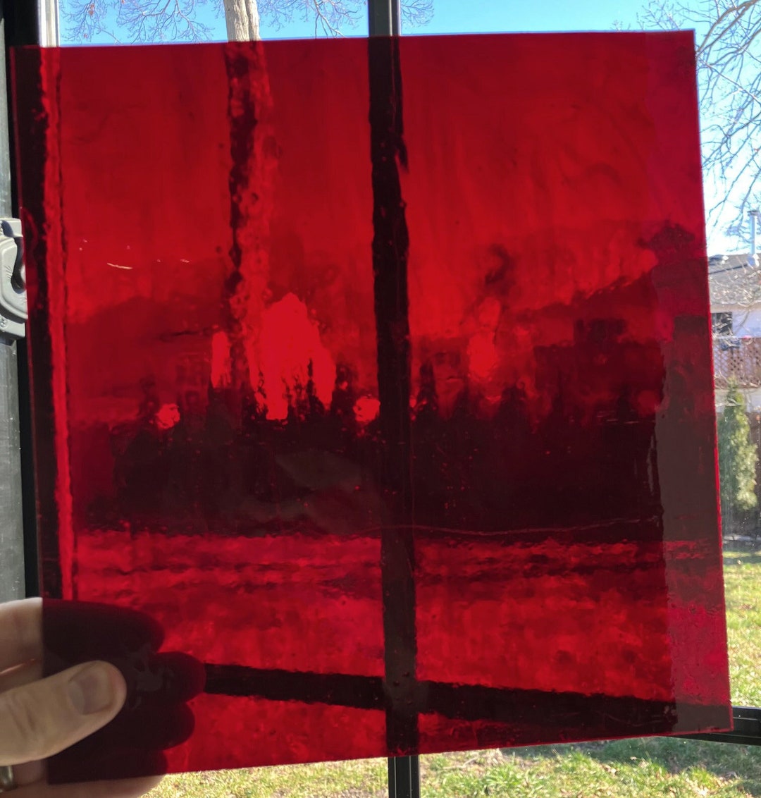 Cherry Red Subtle Swirl Semi-opal Art Glass Semi-smooth - Etsy