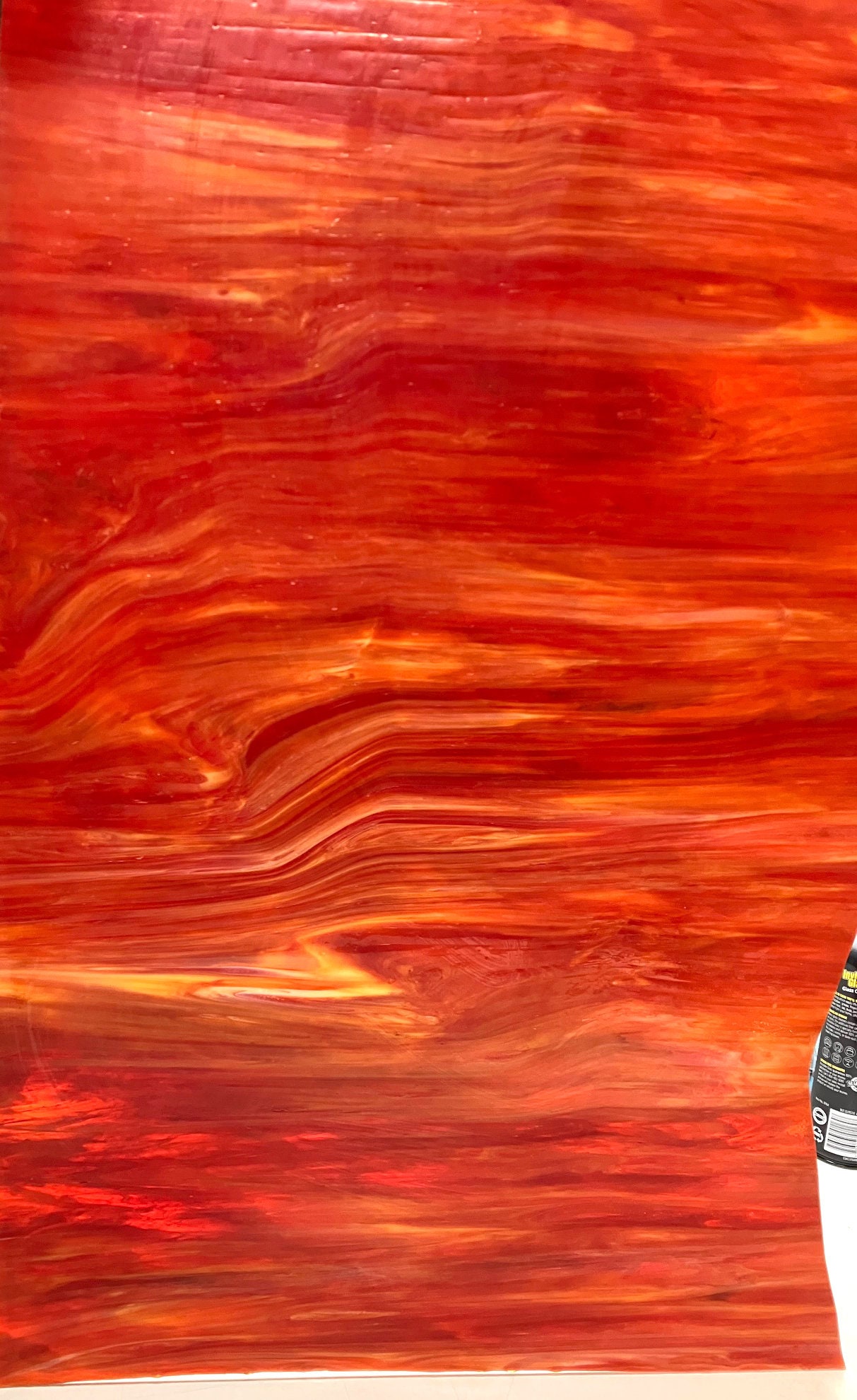 Deep Red Yellow Semi-opal. Streaky Art Glass - Etsy