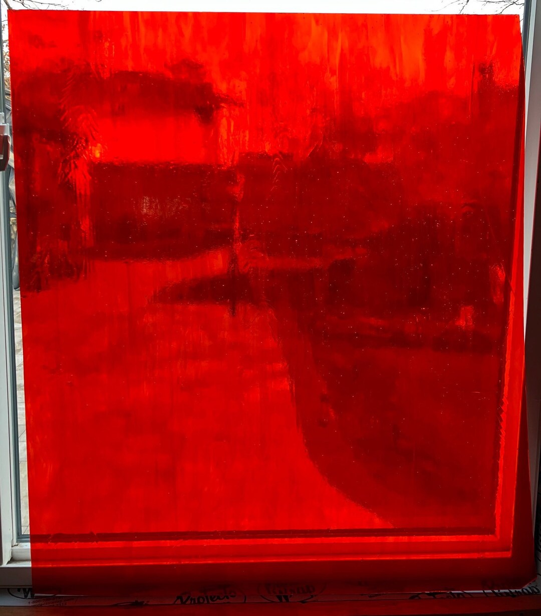 Kokomo Orange Red Subtle Streak Semi-opal Glass Semi-smooth (approx. 90 ...