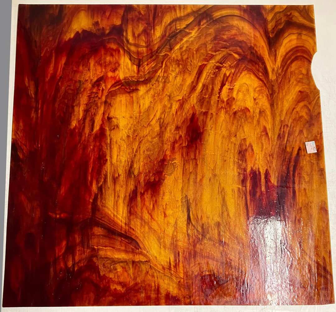 Kokomo Amber Cerise Ruby Streaky Sheet Glass Smooth 100 Sq - Etsy