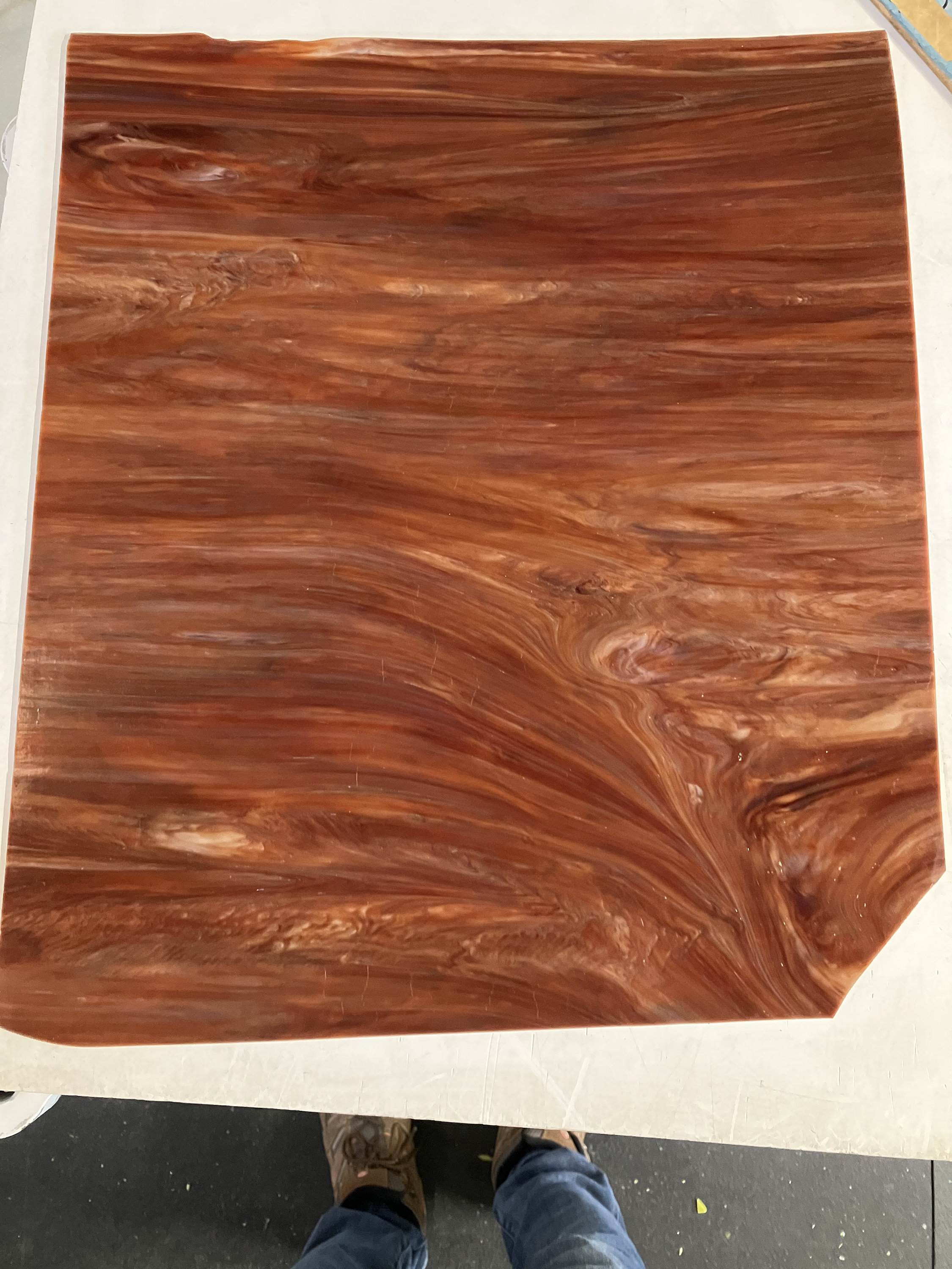 Amber Red Orange Opal. Streaky Art Glass - Etsy