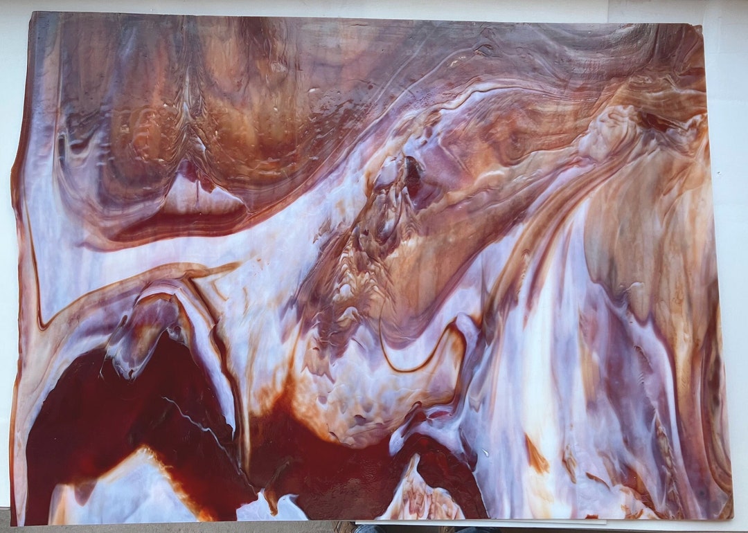 Red White Orange Amber Swirly Semi-opal. Art Glass Semi-smooth - Etsy