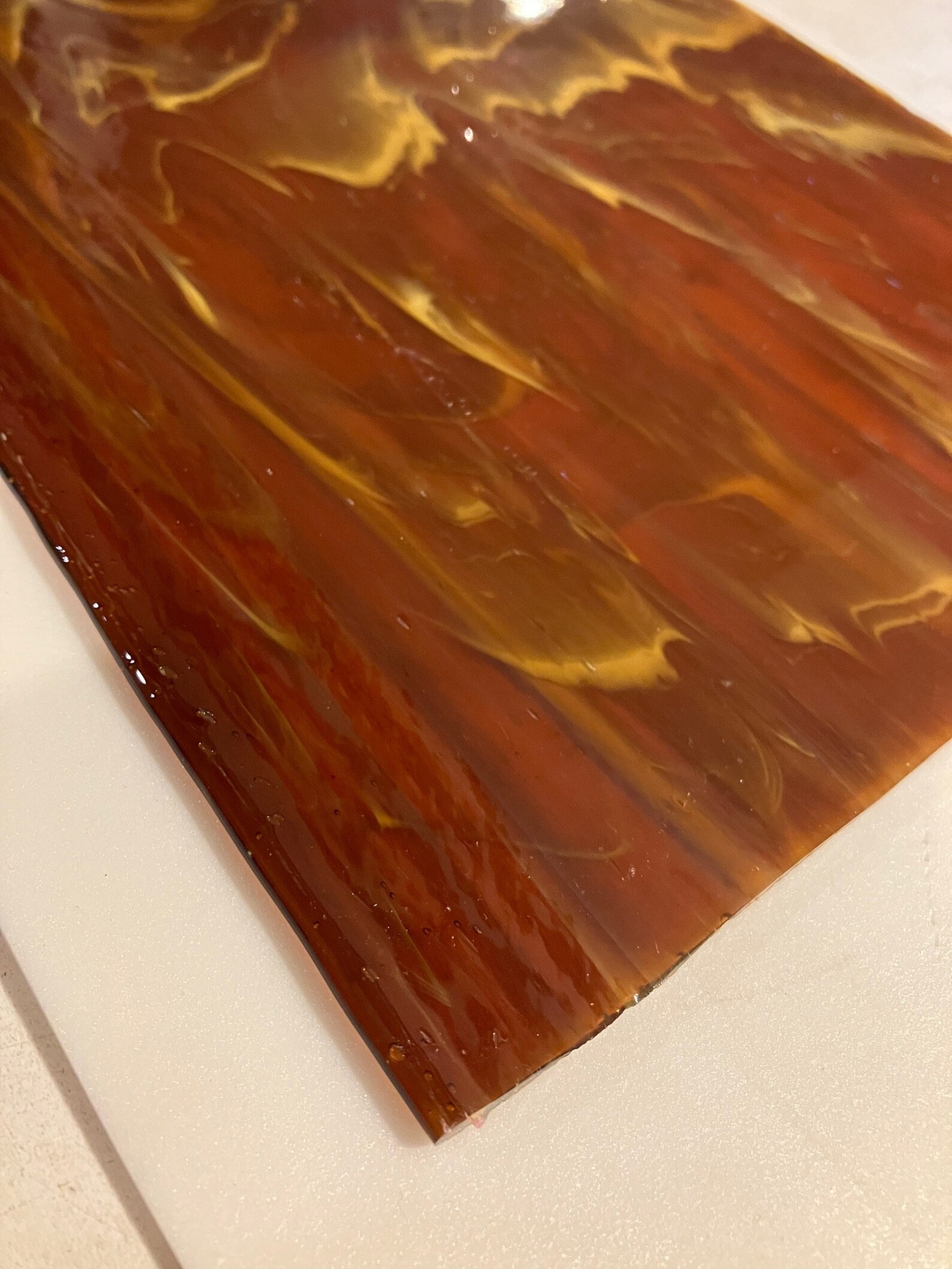 Amber Creamy Caramel Wispy Semi-opal. Art Glass Smooth - Etsy