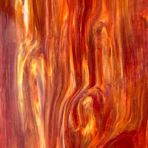 Deep Red Yellow Semi-opal. Streaky Art Glass - Etsy