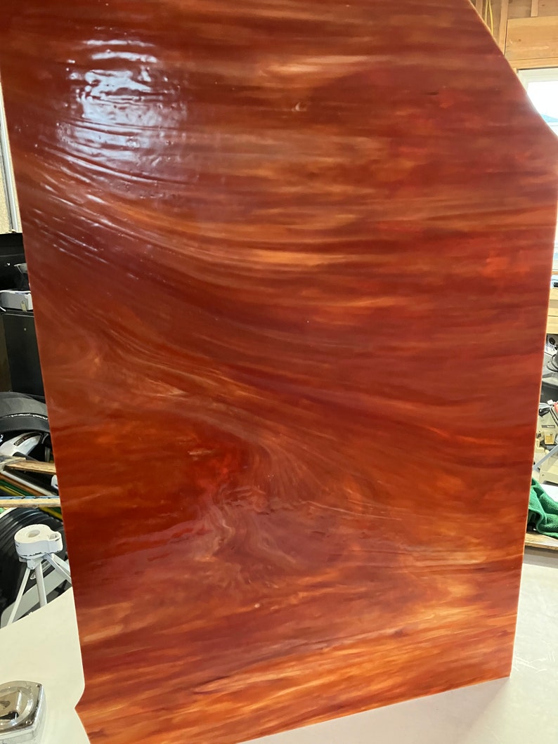 Amber Red Orange Opal. Streaky Art Glass - Etsy
