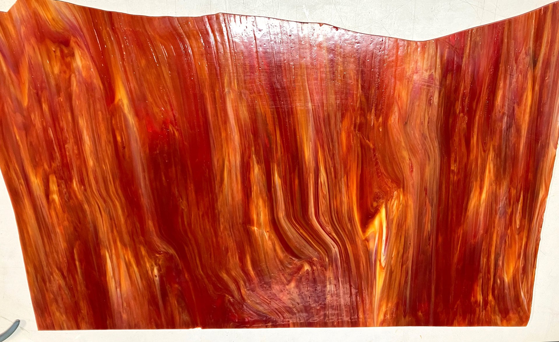 Deep Red Yellow Semi-opal. Streaky Art Glass - Etsy