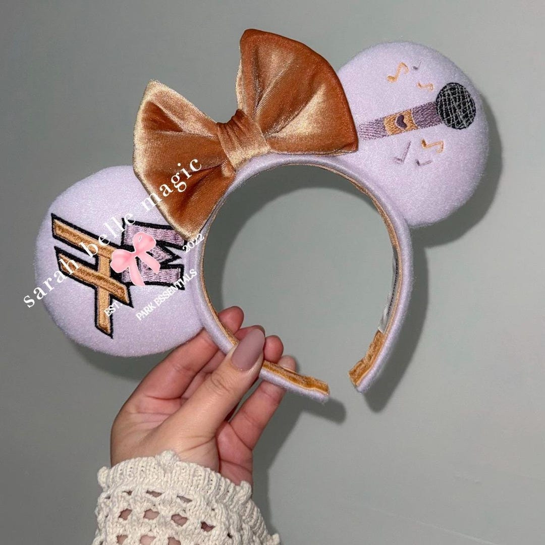 2000s Popstar Singer Inspired Lavender Mouse Ears With Gold Velvet Bow ...