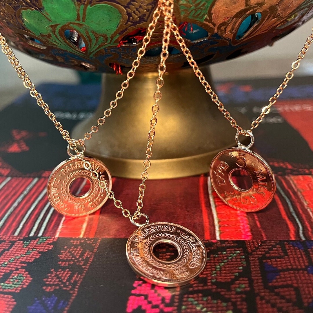 Rare Authentic 1942 Palestinian Coin Pendant With 18K - Etsy