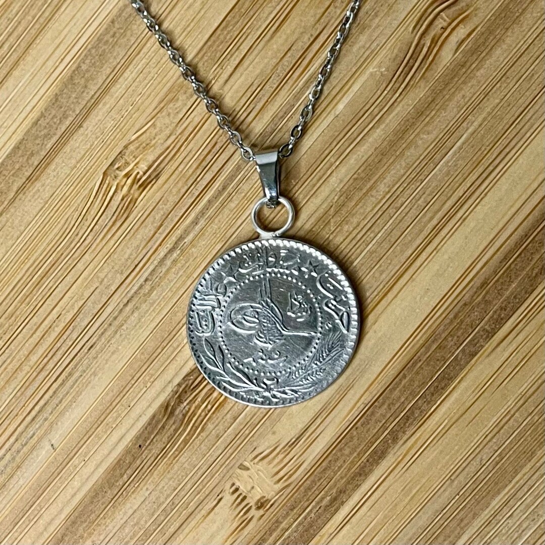 Rare Authentic 1909 Turkish Para Coin Pendant With Loop/cable Chain ...