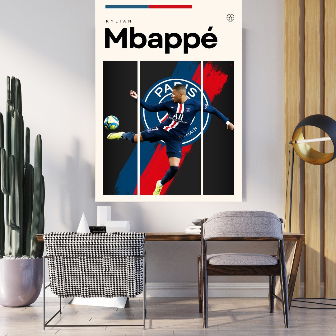 Kylian Mbappé jouant pour le PSG Poster Mbappé Print Mbappé - Etsy France