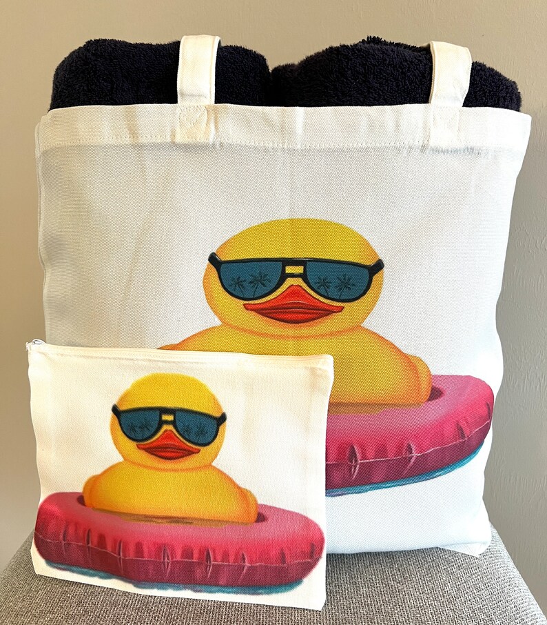 Beach Tote, Rubber Ducky in Pool Float - Etsy