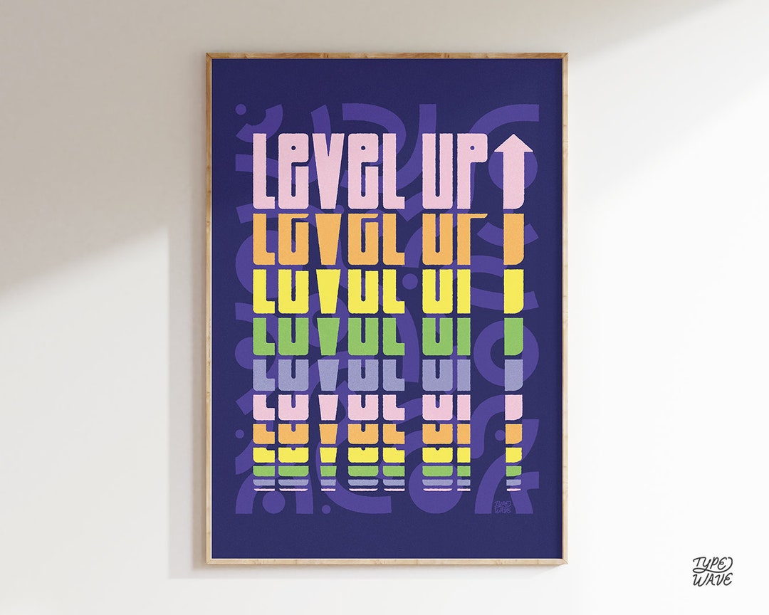 DIGITAL DOWNLOAD Level up Poster Motivation and Inspirational - Etsy