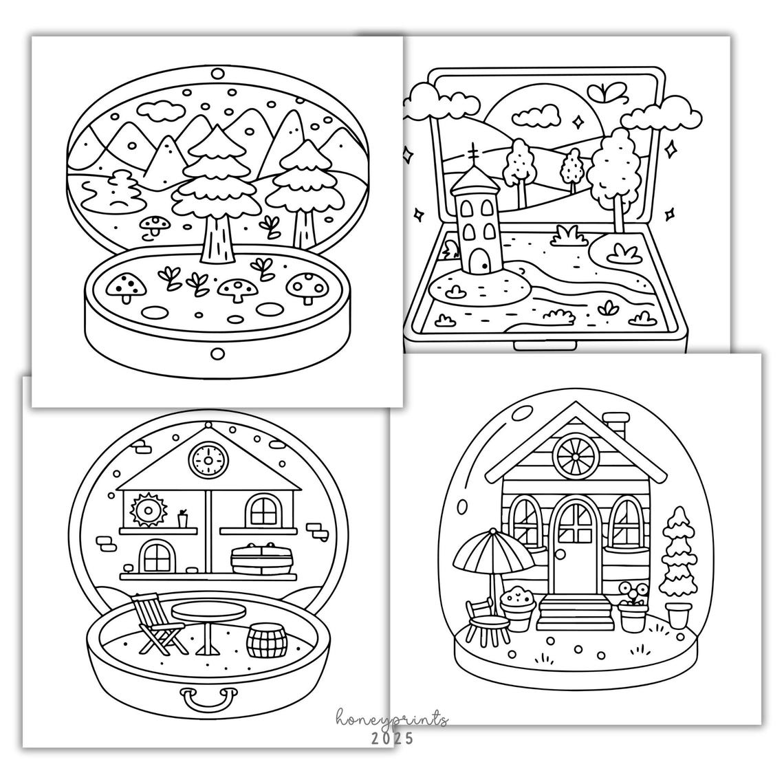 Pocket World: Cute & Comfy Coloring Book | Printable Coloring Pages for ...