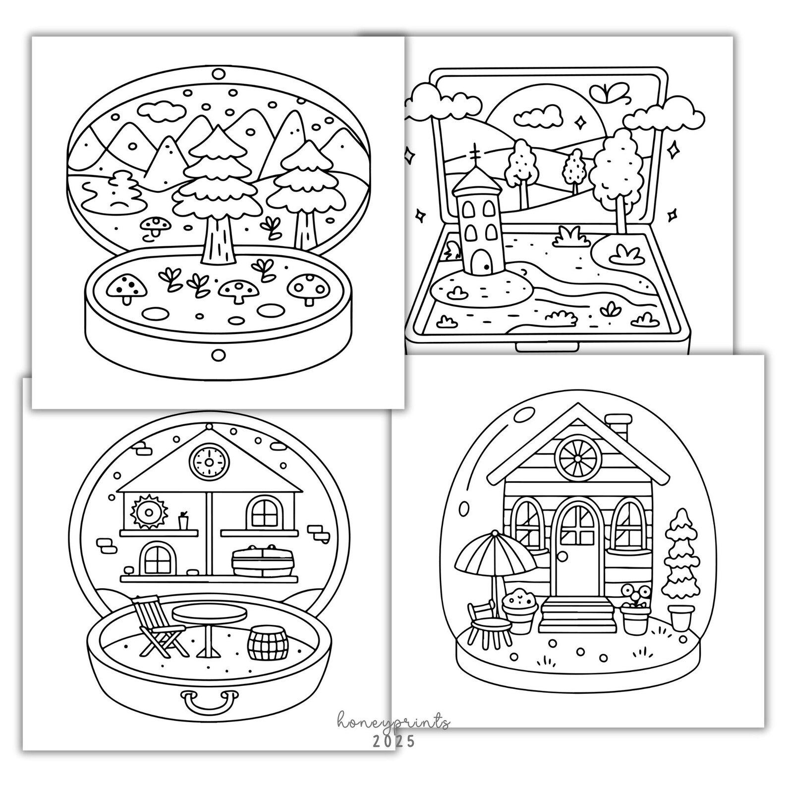 Pocket World: Cute & Comfy Coloring Book | Printable Coloring Pages for ...
