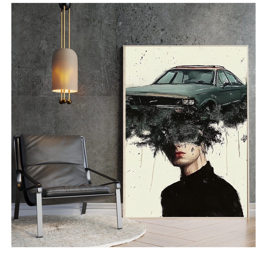 Classic Car Canvas, Office Wall Art, Vintage Car Wall Art ...