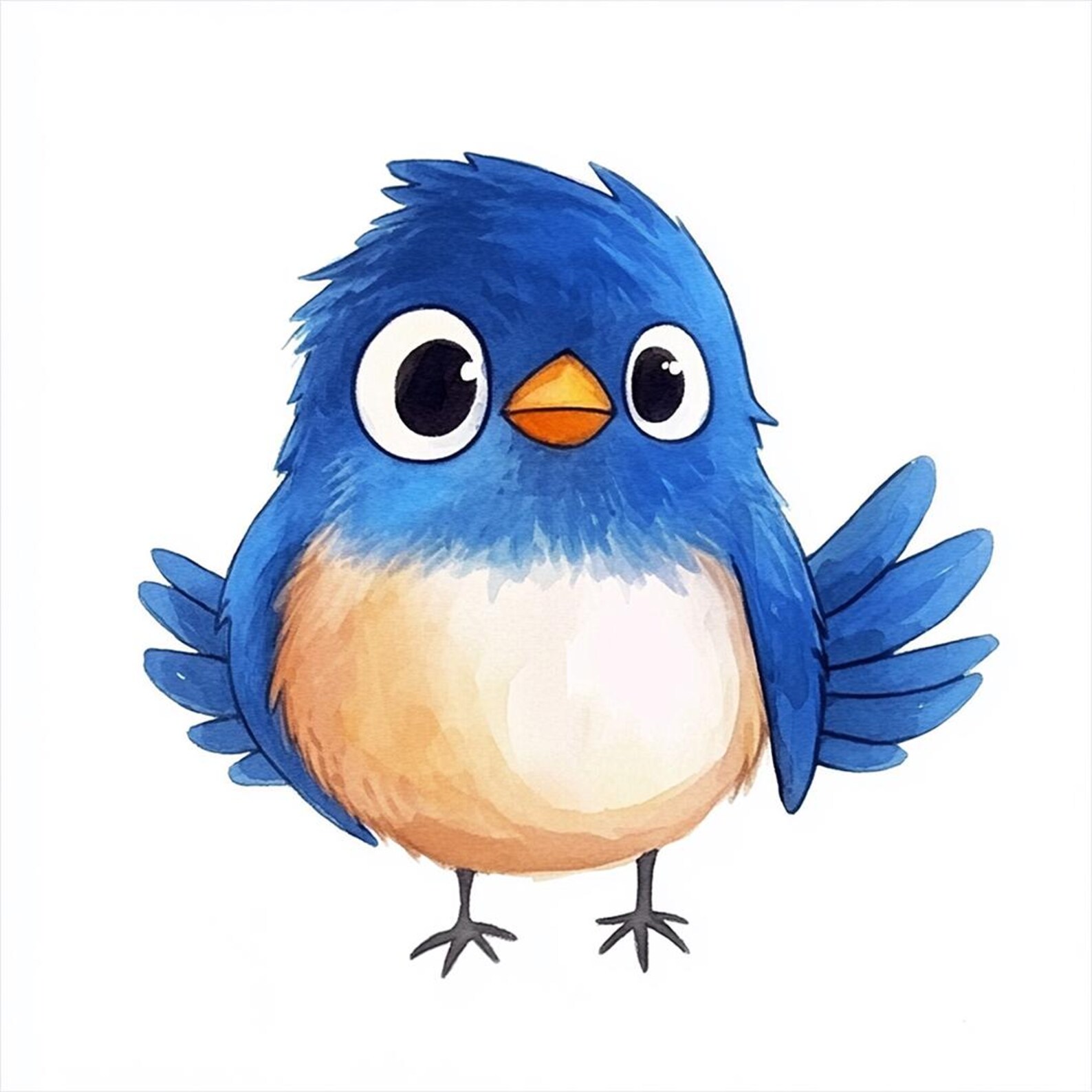 Quirky Bluebird Clipart - 12 High Quality Pngs - White Background ...