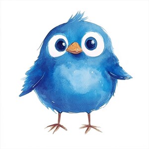 Quirky Bluebird Clipart - 12 High Quality Pngs - White Background ...