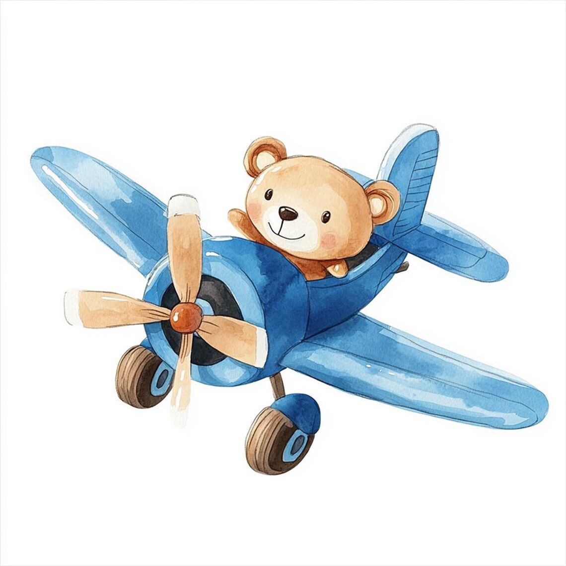 Baby Blue Airplane Clipart - 5 High Quality Pngs - White Background ...