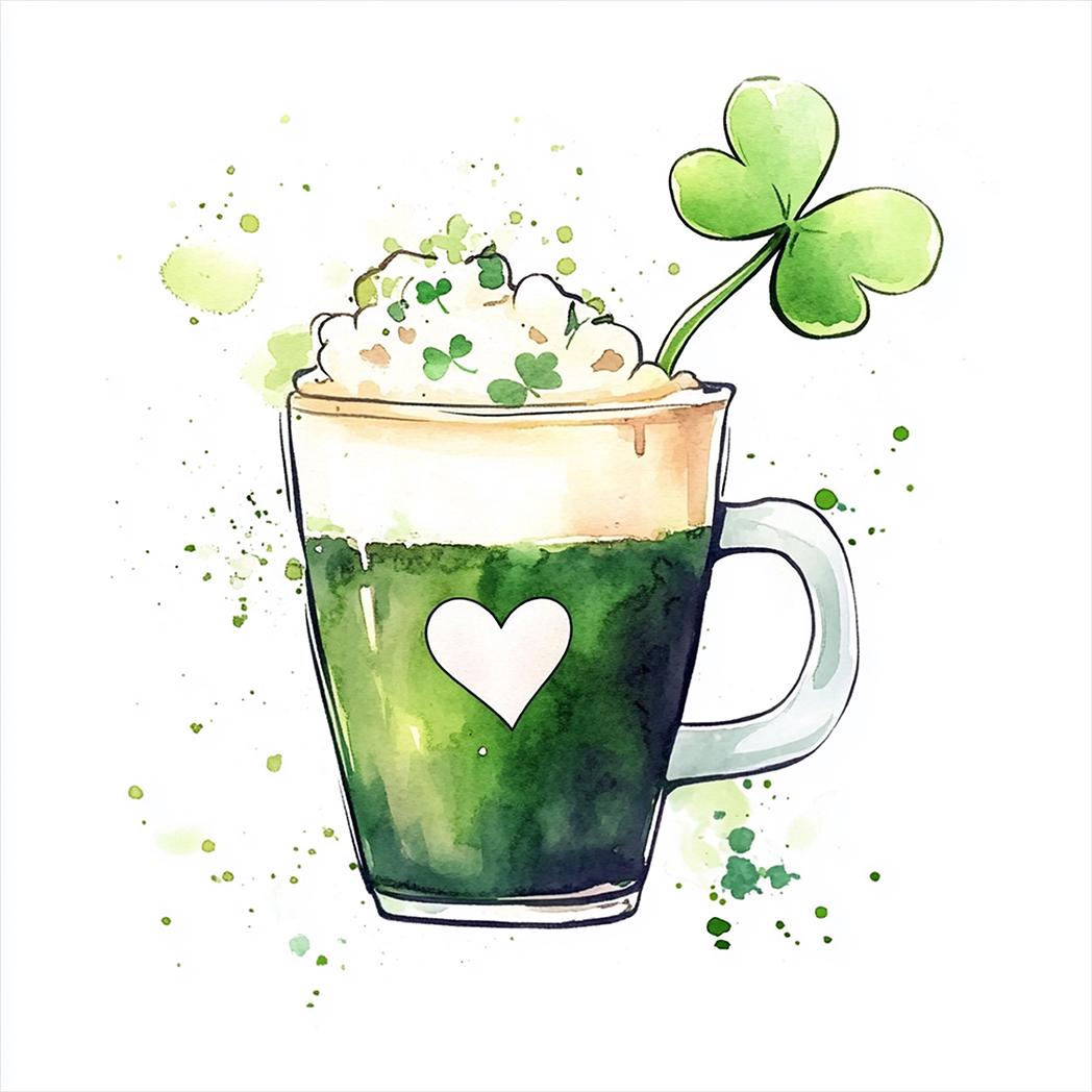 St. Patrick's Day Coffee Clipart - 11 High Quality Pngs - White ...