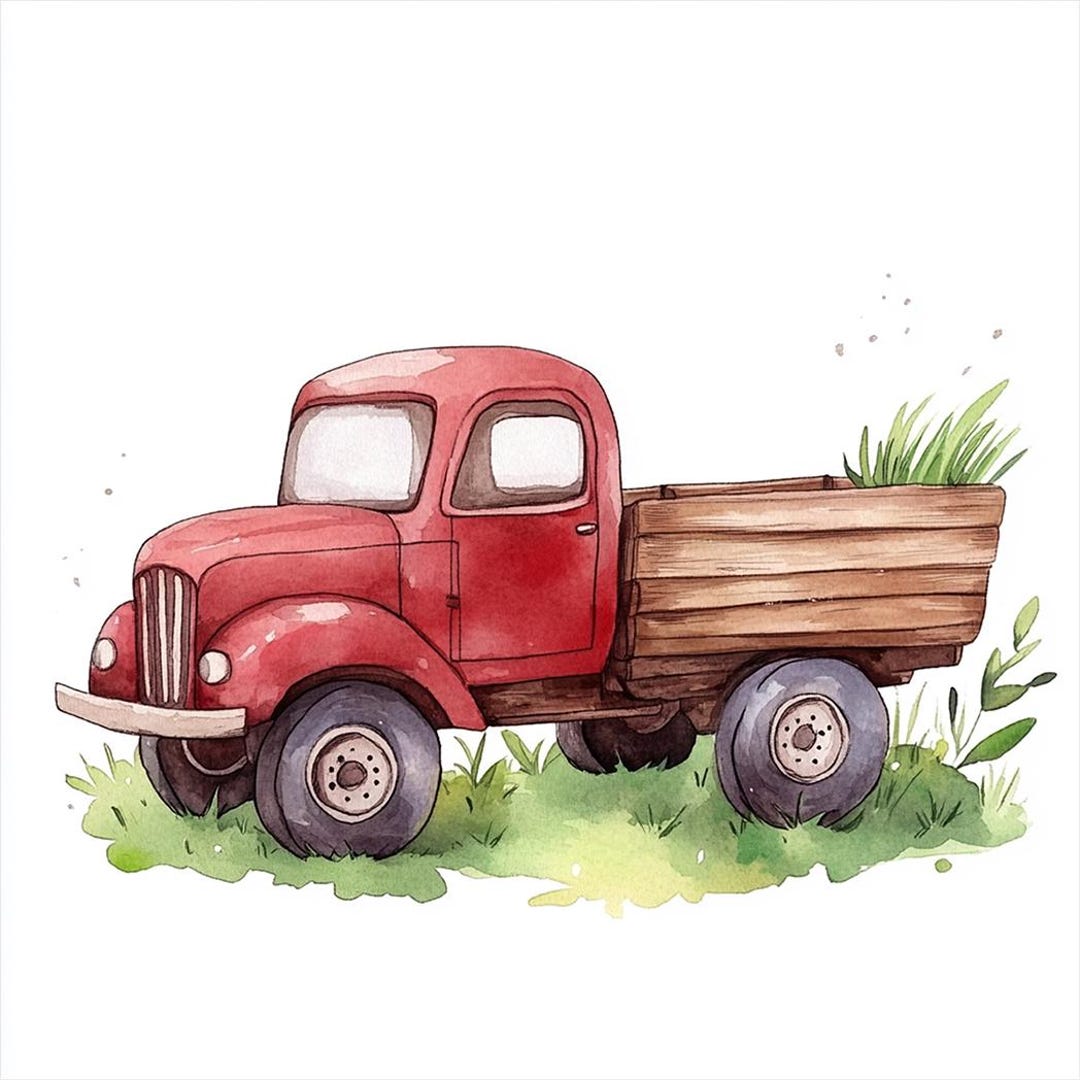 Old Farm Truck Clipart - 12 High Quality Pngs - White Background ...