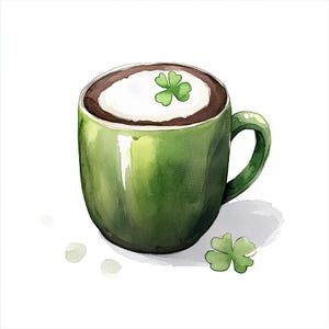 St. Patrick's Day Coffee Clipart - 11 High Quality Pngs - White ...
